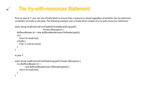 Java 7 + 8 new features | PPTX