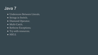 Java 7 & 8 New Features | PPTX