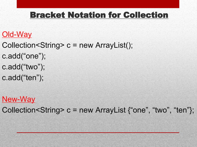 Java7 New Features and Code Examples | PPT