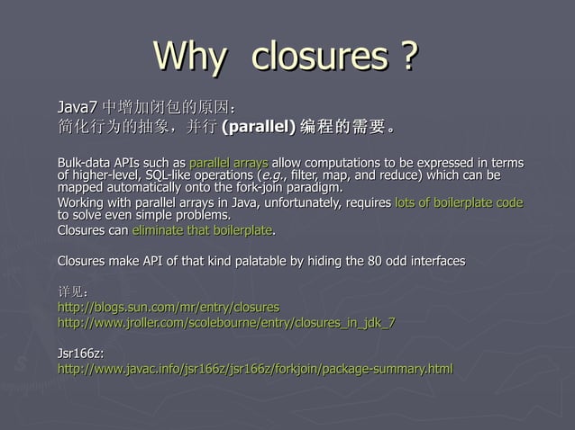 Java7 fork join framework and closures | PPT