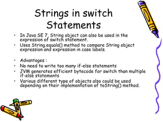 Java 7 new features | PPT | Programming Languages | Computing