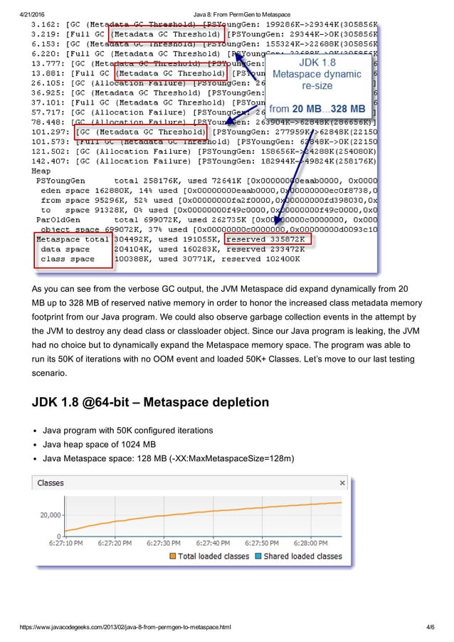 Java 8 from perm gen to metaspace | PDF