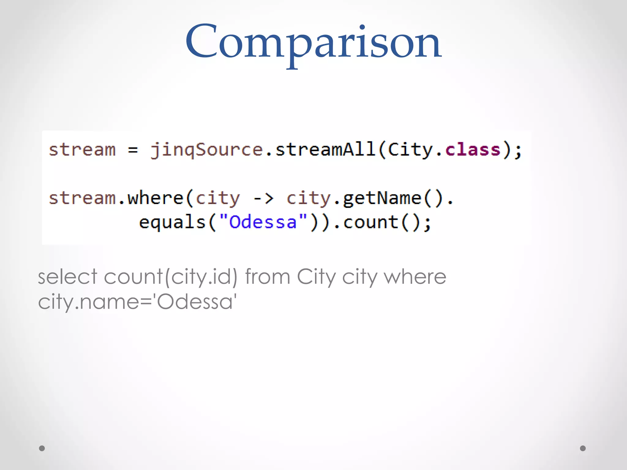 Java 8 in action.Jinq