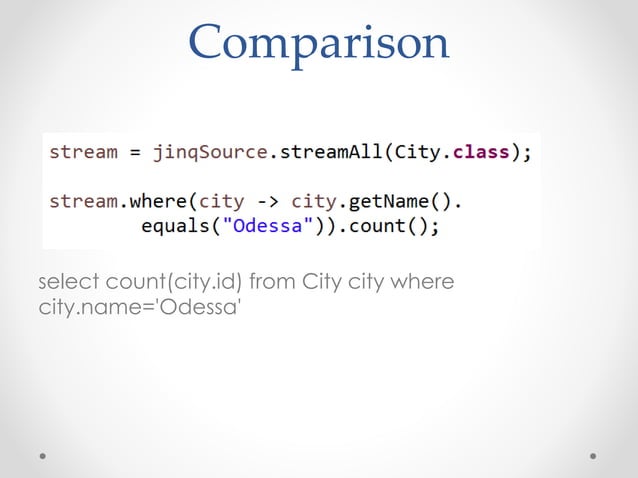 Java 8 in action.Jinq