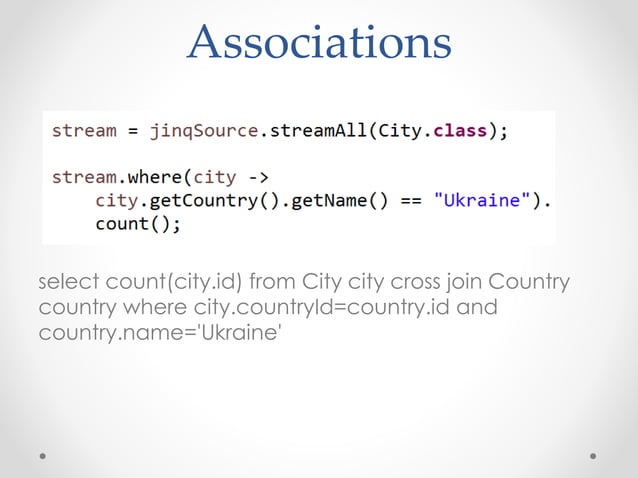 Java 8 in action.Jinq