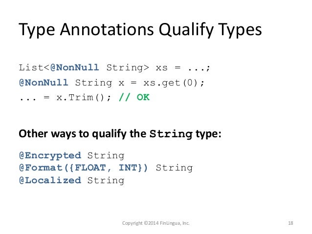 Type Annotations In Java 8 