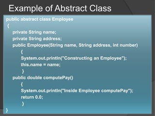 Java abstract class & abstract methods | PPT