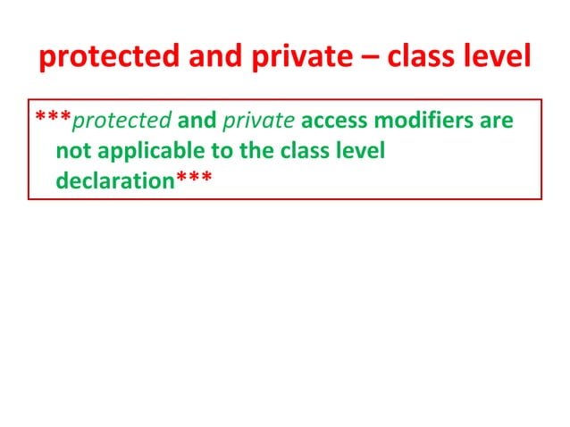 Java Access Modifiers Ppt
