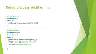 Java access modifiers | PPTX