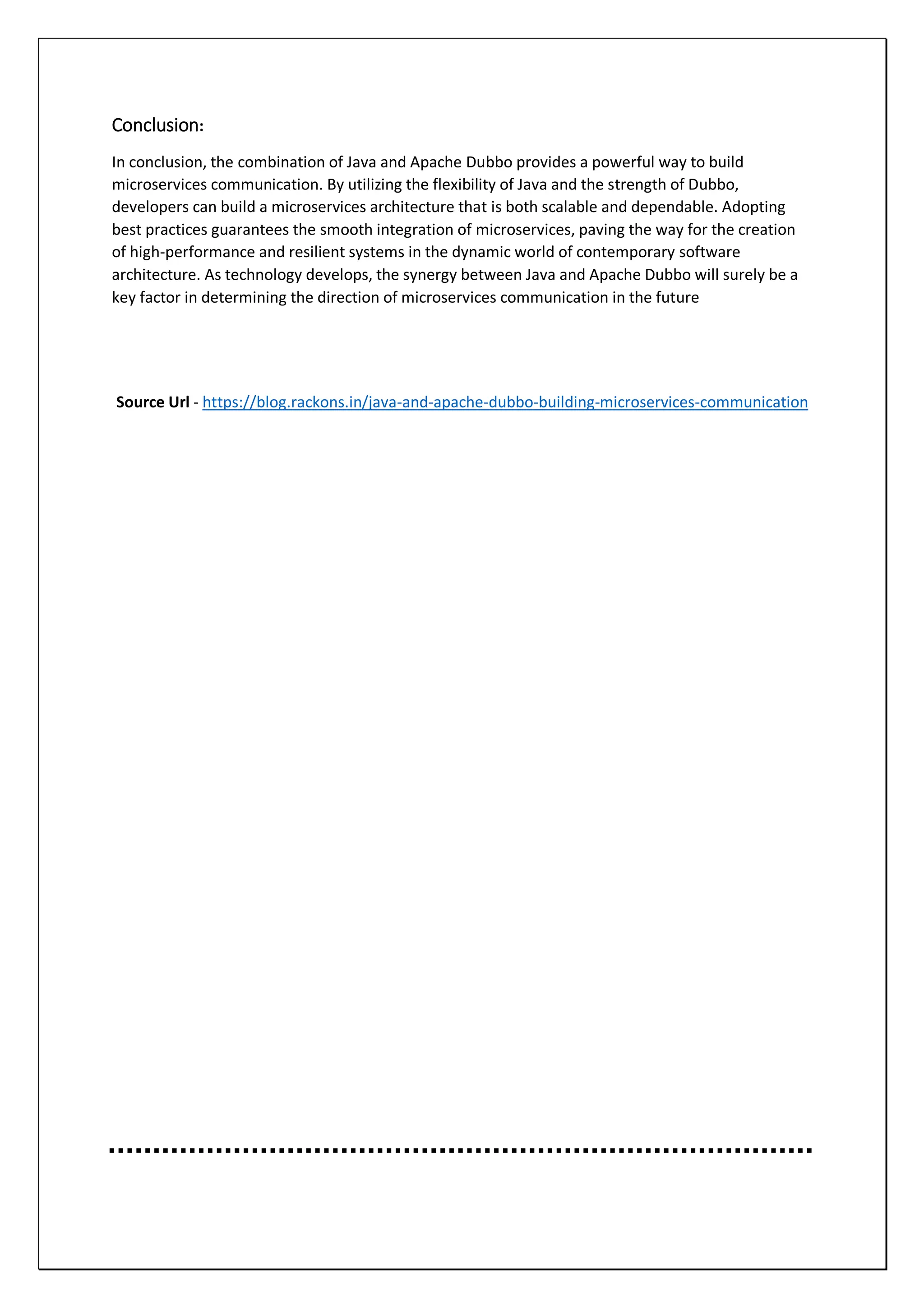 Java and Apache Dubbo: Building Microservices Communication | PDF