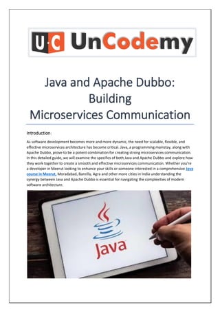 Java and Apache Dubbo: Building Microservices Communication | PDF