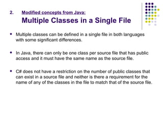 Difference between Java and c# | PPT