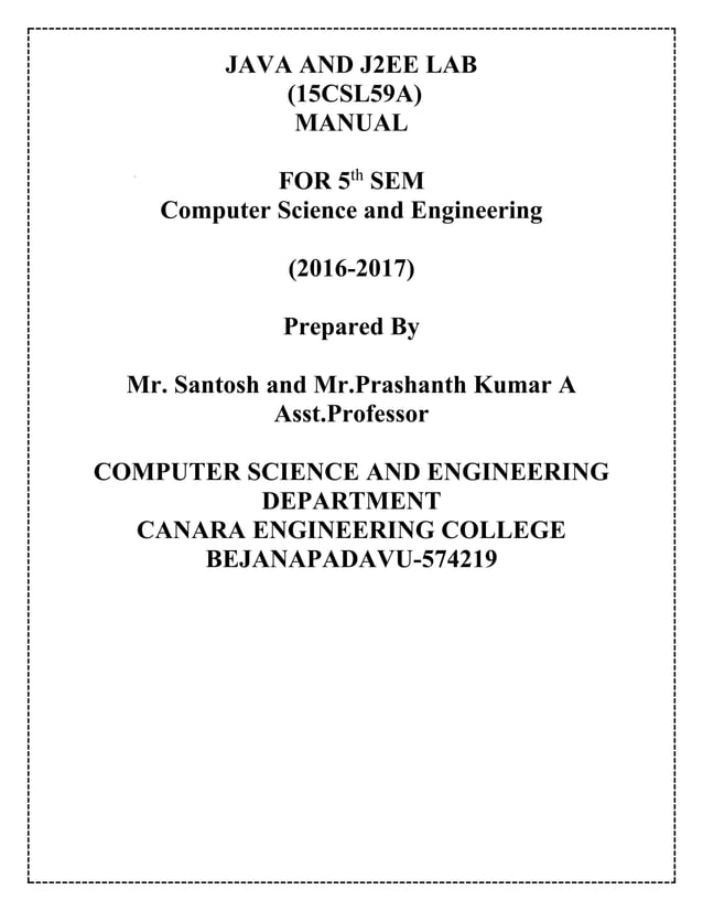 Java and j2ee_lab-manual | PDF