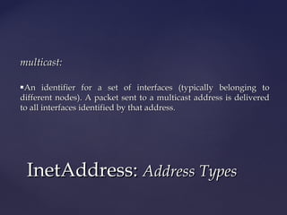 Java API: java.net.InetAddress | PPT