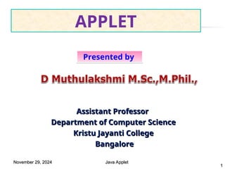 Introduction to Java Applet and Life cycle of an Applet | PPT