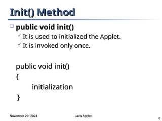 Introduction to Java Applet and Life cycle of an Applet | PPT