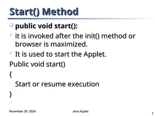 Introduction to Java Applet and Life cycle of an Applet | PPT