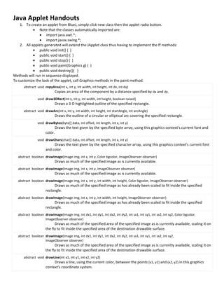 Java Applet Graphics and Mouse Events | PDF