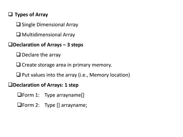 Java arrays | PPT