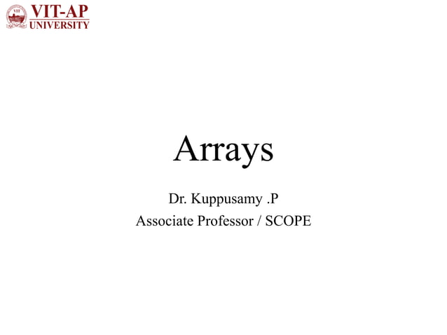 Java arrays | PPT Java arrays | PPT