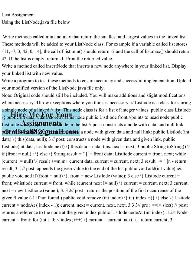 Java AssignmentUsing the ListNode.java file below Write method.pdf