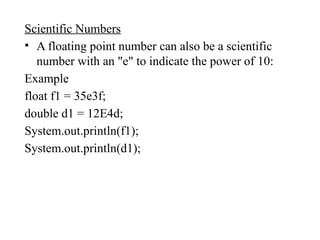 a variable in Java must be a specified data type | PPTX