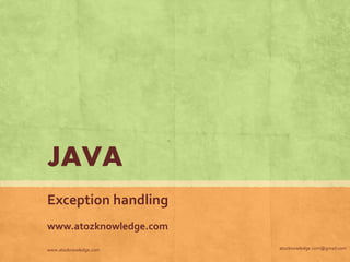 Java Exception handling | PDF
