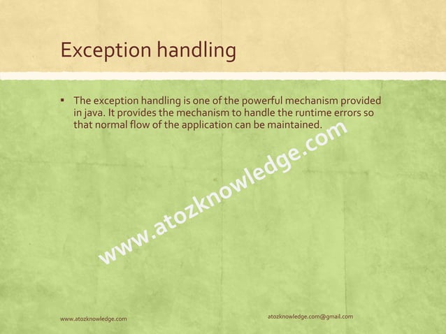Java Exception handling | PPT