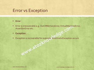 Java Exception handling | PDF