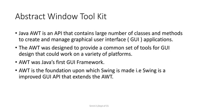 The Concept Of Abstract Window Took Kit In Java Ppt