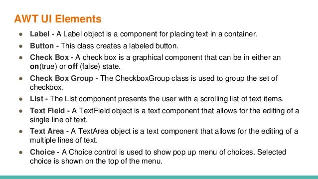 Java Awt Abstract Window Toolkit