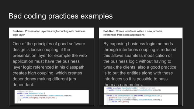 Java Bad Coding Practices Ppt 