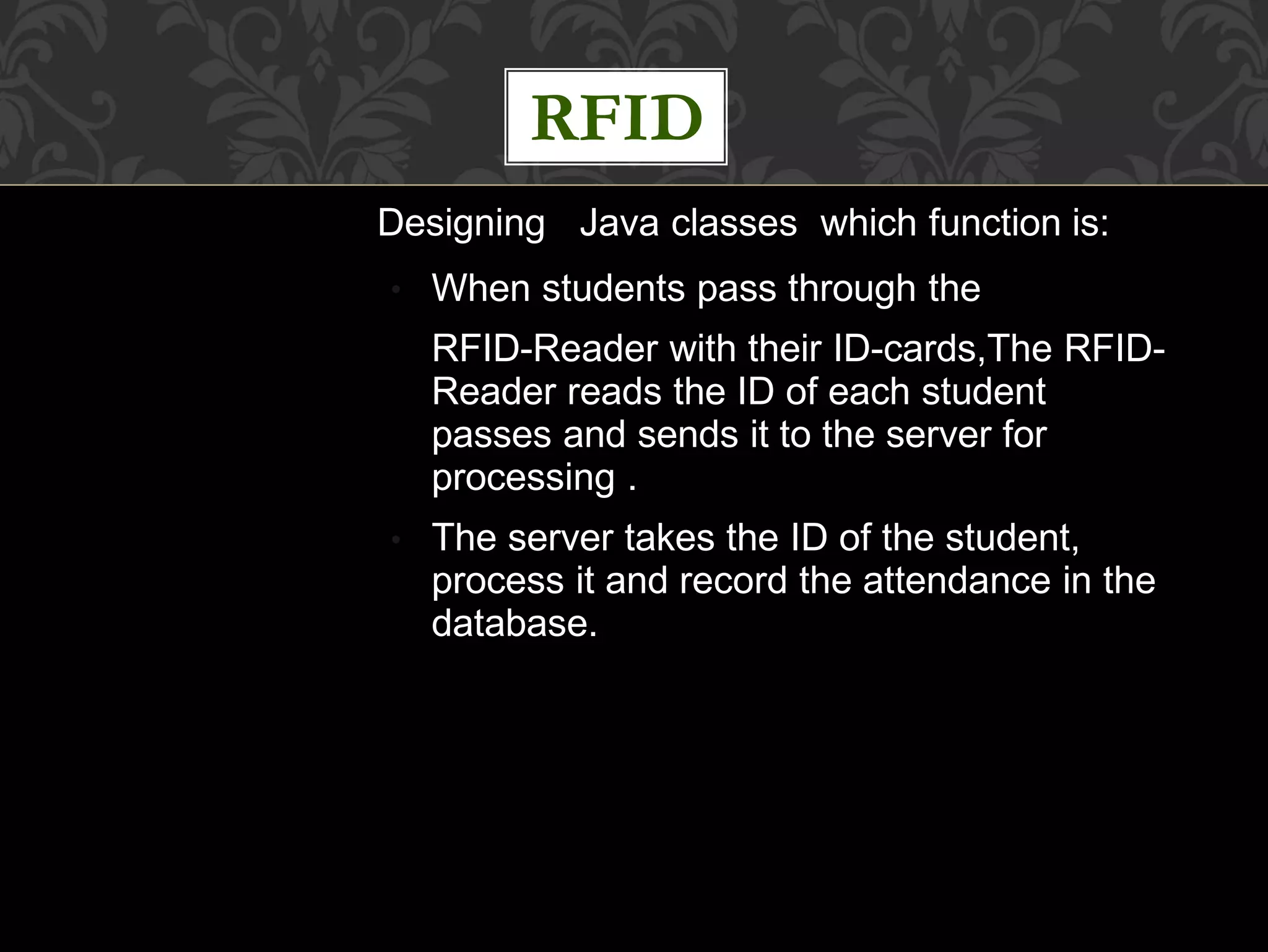 Java based rfid attendance management system | PPT