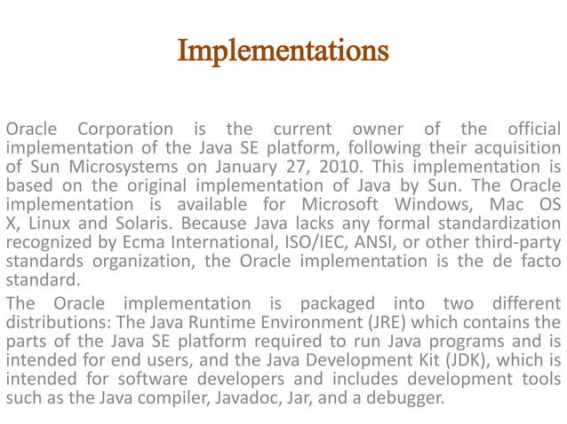 Presentation on Java Basic | PPT
