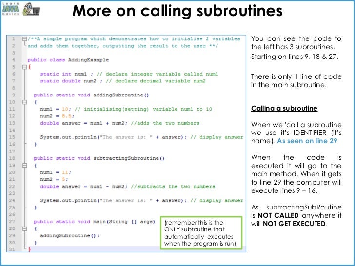 Java basics variables