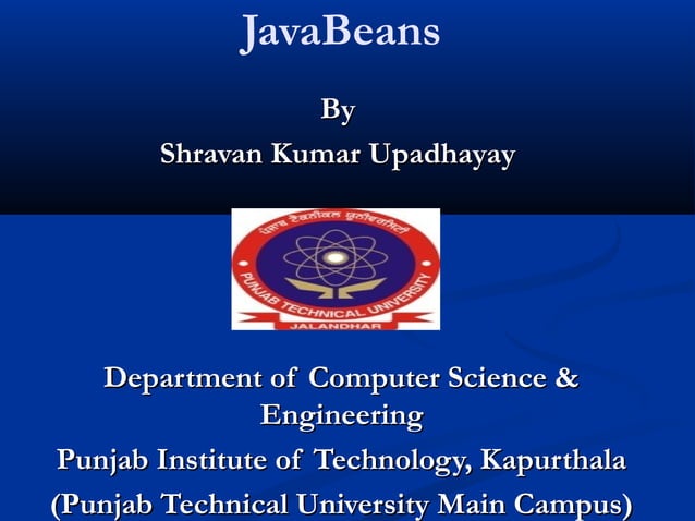 Introduction Of Java Beans Ppt