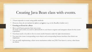 Java Beans Unit 4(part 2) | PPTX | Programming Languages | Computing