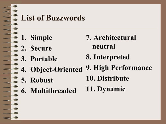 Java buzzwords | PPT | Programming Languages | Computing