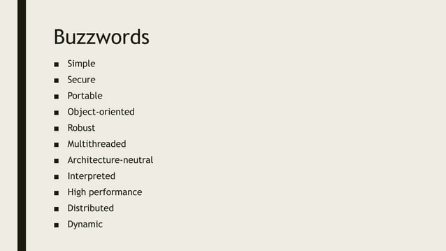 Java Buzzwords Power Point Presentation Pptx