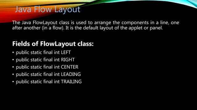 Java card and flow layout | PPT