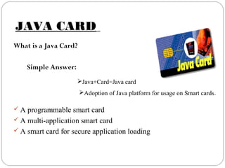 Java card technology | PPT | Programming Languages | Computing