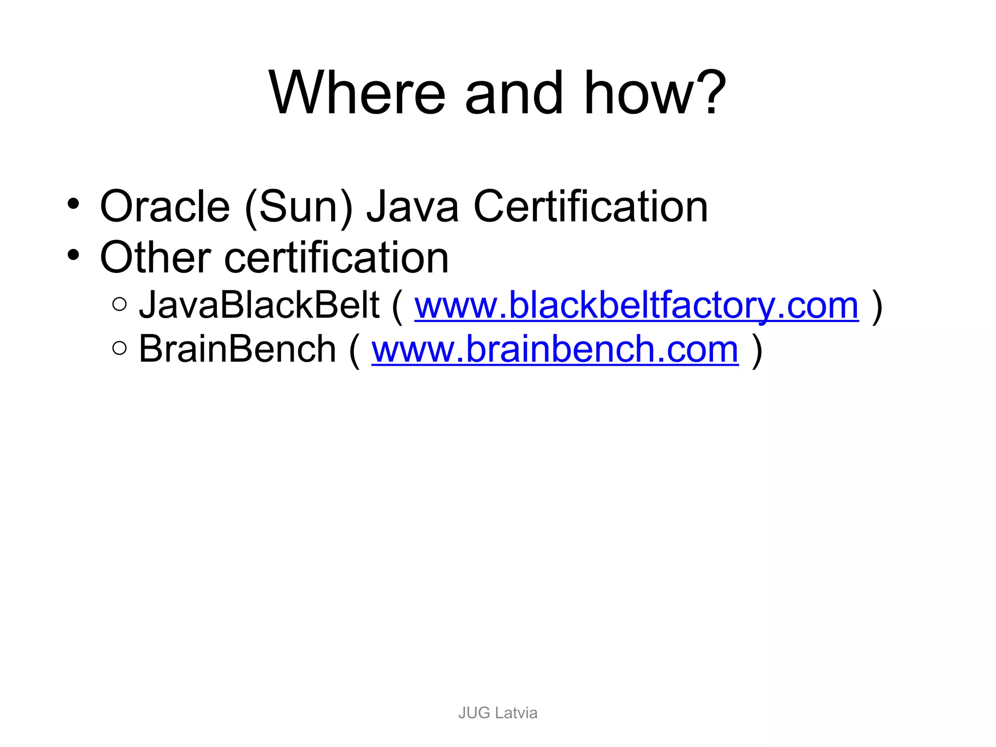 Java Certification | PPT