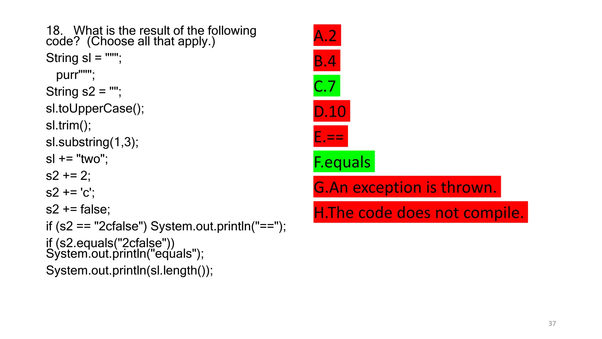 Chapter 4 of Java 17 Certification sample questions | PPTX