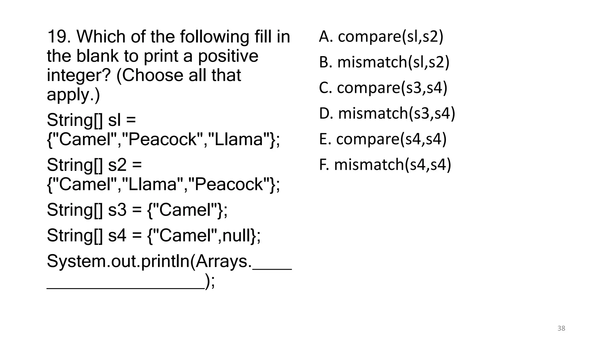 Chapter 4 of Java 17 Certification sample questions | PPTX