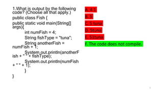 Chapter 4 of Java 17 Certification sample questions | PPTX