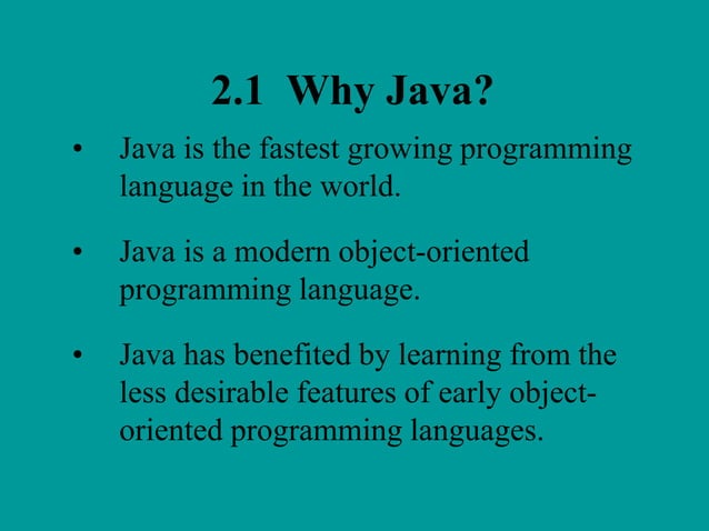 Java Chapter 2 Overview.ppt | Programming Languages | Computing