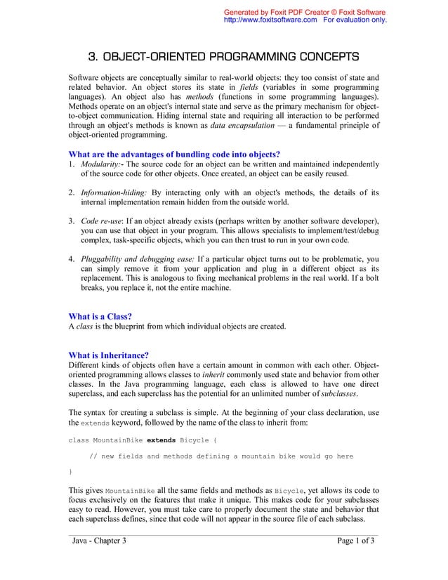 Java chapter 3 - OOPs concepts | PDF | Programming Languages | Computing