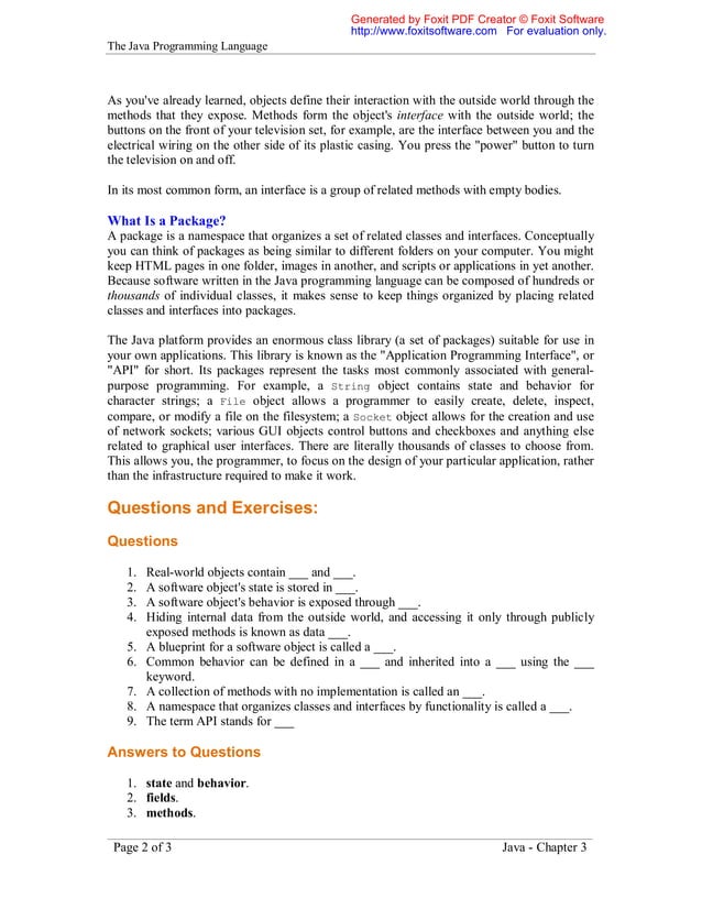 Java chapter 3 - OOPs concepts | PDF | Programming Languages | Computing