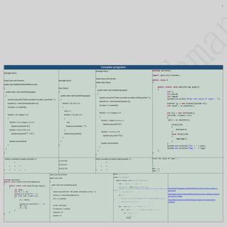 Java cheat sheet | DOCX