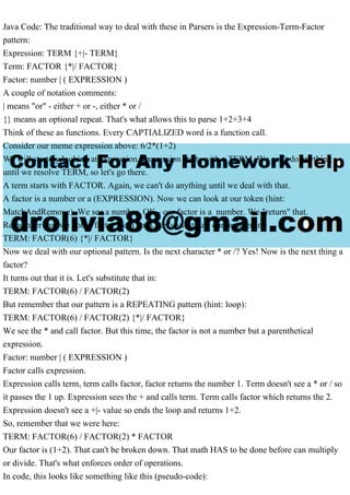 Java Code The traditional way to deal with these in Parsers is the .pdf